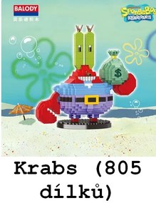 Spongebob stavebnice Číslovka: Krabs (805 dílkú)