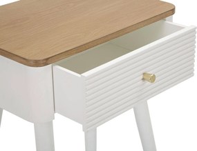 Noční stolek se zásuvkou a dřevěnou deskou