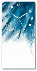 Wallmuralia Nástěnné hodiny tiché Modré pírko 30x60 cm