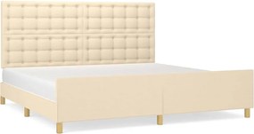 Rám postele bez matrace krémový 200 x 200 cm textil 3125410