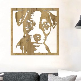 dřevo života Dřevěná dekorace psa Jack Russell teriér Zvolte rozměr (cm): 80x80, Zvolte barvu dekoru: Dub zlatý