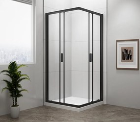 Polysan Polysan, EASY BLACK čtvercová sprchová zástěna 800x800mm, čiré sklo, EL5215B