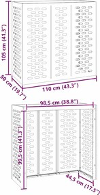 vidaXL Ochrana klimatizace Černá 110 x 50 x 105 cm Ocel [865911]