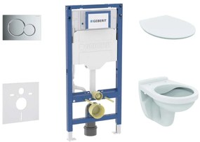 Geberit Duofix - Set předstěnové instalace, klozetu Alpha a sedátka softclose, tlačítko Sigma01, lesklý chrom SANI11CD1101