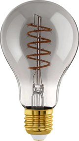 EGLO LED žárovka E27 A75 4W 100lm 2000K pr. 75 x 130 mm, průhledná černá