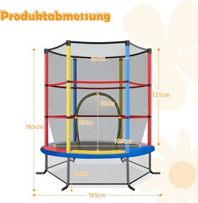 Costway Zahradní trampolína Ø 140 cm s ochrannou sítí trampolína pojme – zelený
