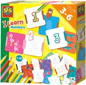 SES CREATIVE Nauč se počítat zvířátka kreativní set s pastelkami 14639