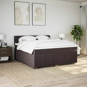 Box spring postel s matrací tmavě hnědá 180x200 cm textil 3287157