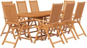 9dílný zahradní jídelní set masivní akáciové dřevo 160-240 cm 3079640