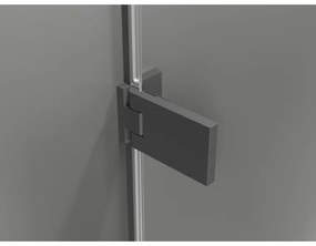 Mexen Lunar-F L, skládací sprchový kout pravý 80 x 80 cm, 8mm čiré sklo, grafitový profil, 836L-080-080-95-00-P