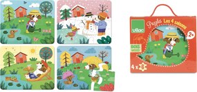 Dřevěné puzzle SEASONS vícebarevné