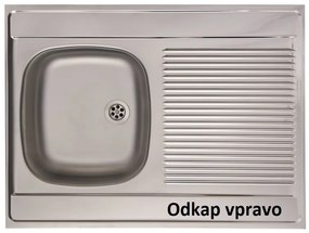 Eoshop Celoplošný nerezový dřez 800x600 mm vlevo ne