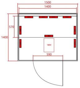 NIKIDO - S Infrasauna OSLO pro 2 osoby, 150x150x200 cm ( J40150 )
