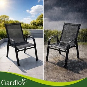 Zahradní židle stohovatelné černé 2 ks Gardlov 27565