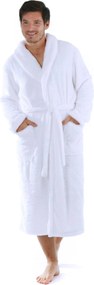 Župan unisex huňatý Jack/Lilly bílý s kapucí mikroplyš 21 20 0100 - S