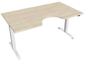 Hobis Motion Elektr. nastavitelný stůl 160x90 - HOBIS ERGO MOTION MSE 2 1600 Dekor stolové desky: akát, Barva kovové podnože: bílá