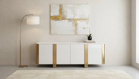 Komoda Stilig ST921 200 cm bílá/zlatá/mramor