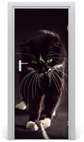 Samolepící fototapeta na dveře Černá kočka 75x205 cm