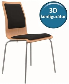Jednací židle KLASIK 48C čalouněná - nosnost 120 kg - výběr barevného provedení - 3D2863