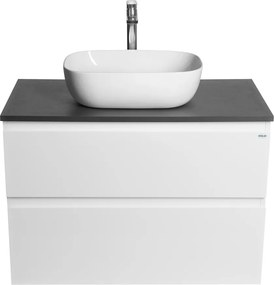 Aqualine Aqualine, ALTAIR skříňka s deskou 87,5 cm, bílá/antracit břidlice, AI290-03