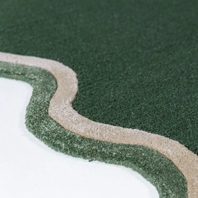 Tmavě zelený ručně tkaný koberec s příměsí vlny 160x230 cm Rivo Wool – Flair Rugs