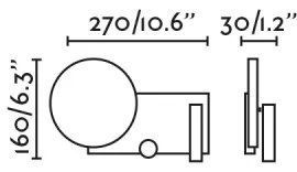 FARO 20059 - LED Stmívatelná nástěnná lampička KLEE LED/10W/230V + LED/3W levá