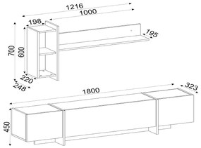 Designová TV sestava Sakeena černá