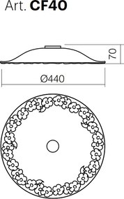 Rustikální stropní světlo LEO keramika 44 cm 1×E27