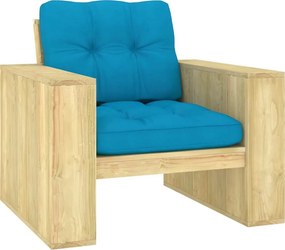 vidaXL Zahradní židle s mi poduškami impregnovaná borovice [3065742] Barva: Šedá