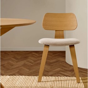 Béžová/v přírodní barvě jídelní židle v dekoru dubu Gena – Kave Home