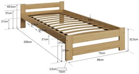 Postel z masivu VitBed 80x200cm Ran borovice s roštem