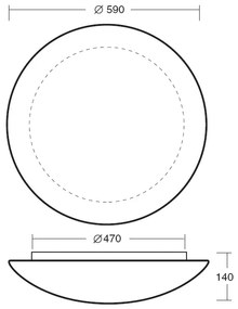 Osmont 59245 Aura 9, stropní svítidlo, 52W LED 3000K, opálové sklo, prům. 59cm
