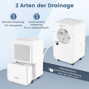 Costway 15 l/den domácí odvlhčovač se 4 režimy a 24 hodinovým