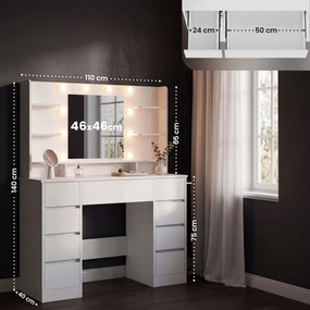 Toaletní stolek Pretty – bílá