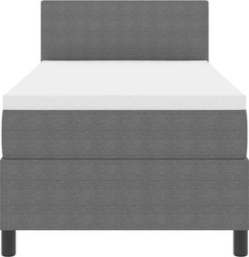 Postel s boxspringem s čelo Světle šedá a bílá 100 x 200 cm 3337499