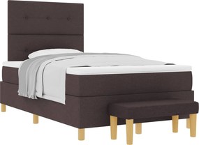 Postel s boxspringem s čelo Tmavě hnědá 200 x 120 cm textil 3344292