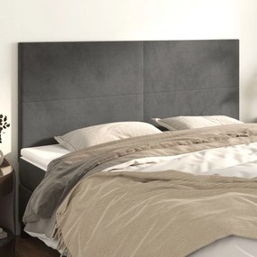 Čelo postele tmavě šedé 160x5x118/128 cm sametové 3116107