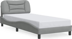 Rám postele bez matrace Hvar světle šedý 90 x 200 cm textil 3207744