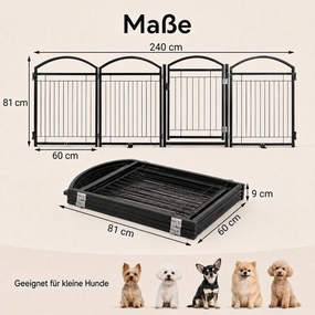 Costway Brána pro psy 81 cm vysoká zábrana skládací 4 panely štěněcí brána volně