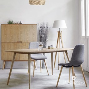 Bílá stojací lampa KALO, 156 cm