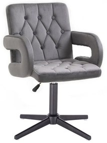 LuxuryForm DESIGN Otočná židle BOSTON VELUR na černém kříži - šedá