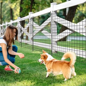 Costway Balení 5 kusů dekorativního kovového zahradního plotu 98 cm vysoký