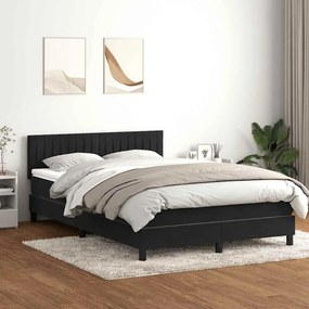 Box spring postel s matrací a LED černá 160x210 cm samet 3317081
