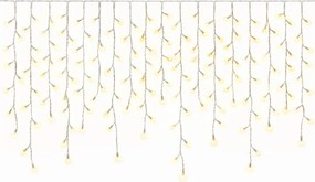 Easy Fix venkovní LED rampouchy, světelné, 300 × 90 cm, teple bílá, 174 diod, bílý kabel, IP67, prodlužovací