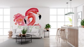 Malvis ® Tapeta Akvarel plameňáci Vel. (šířka x výška): 360 x 260 cm