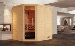 Weka Designová sauna Kemi rohová skleněné dveře