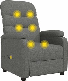Masážní křeslo tmavě šedé textil 321227