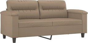 2místná pohovka s polštáři cappuccino 140 cm umělá kůže 3200992