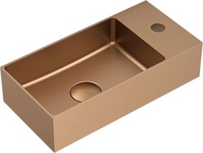 Sapho Aurum - Umývátko 37x18 cm, bez přepadu, otvor pro baterii, matná měď AU304