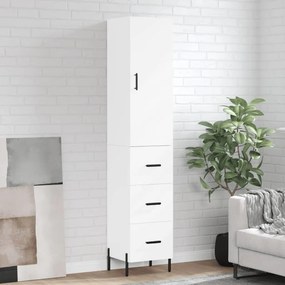 vidaXL Skříň highboard 34,5 x 34 x 180 cm kompozitní dřevo [3198861] Barva: bílá s vysokým leskem